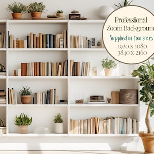 Boho White Shelving Zoom Background Zoom Call Backdrop Office ...