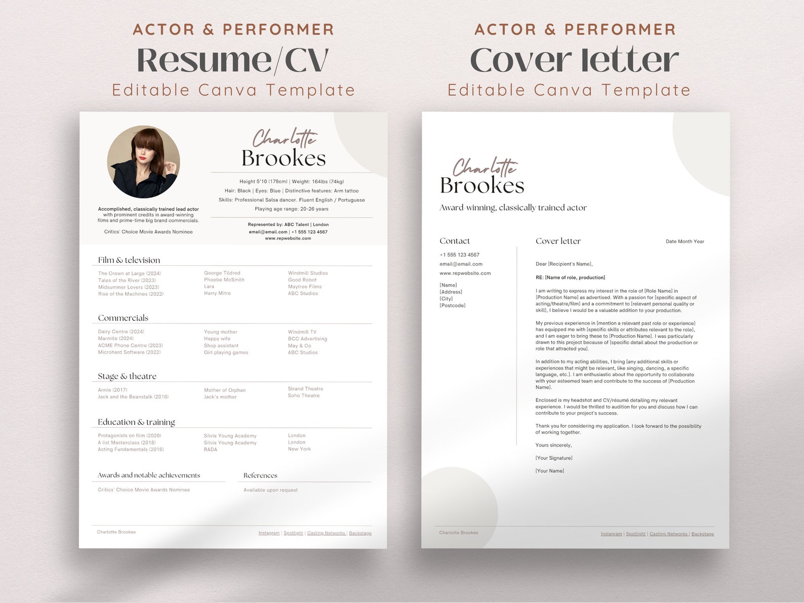 Resume Template for Actors Professional Acting Resume With Photo Actor ...