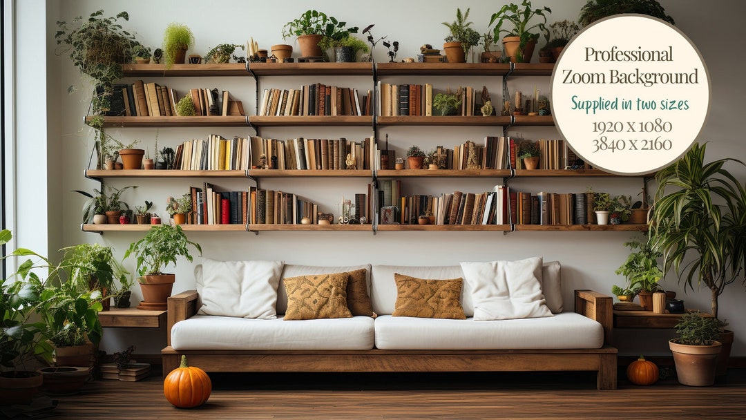 Boho Shelving Zoom Background, Virtual Background, Zoom Meeting, Zoom ...
