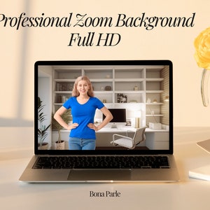 Pale Blue Zoom Background, Home Office Zoom Virtual Background, Zoom ...