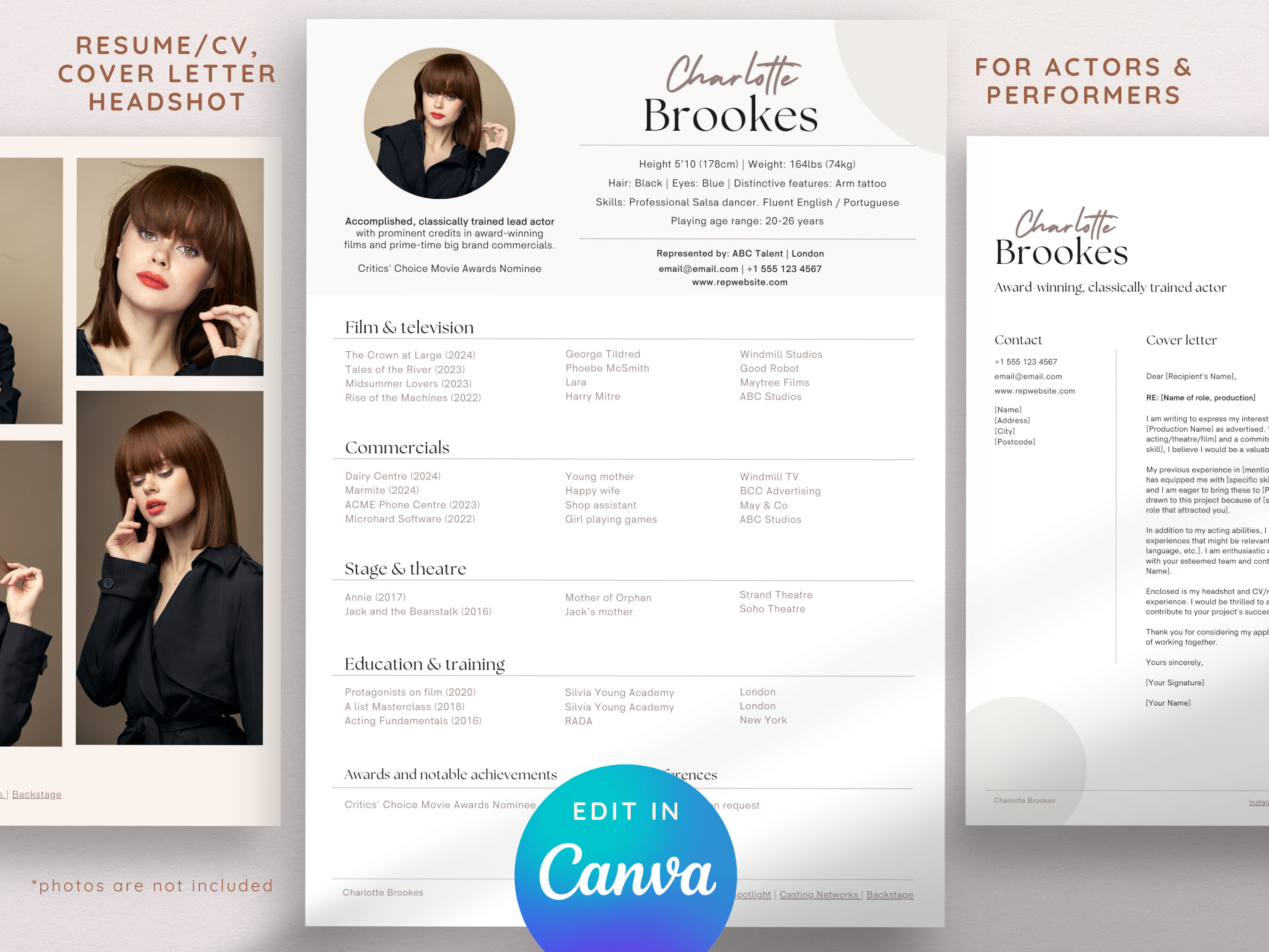 Resume Template for Actors Professional Acting Resume With Photo Actor ...