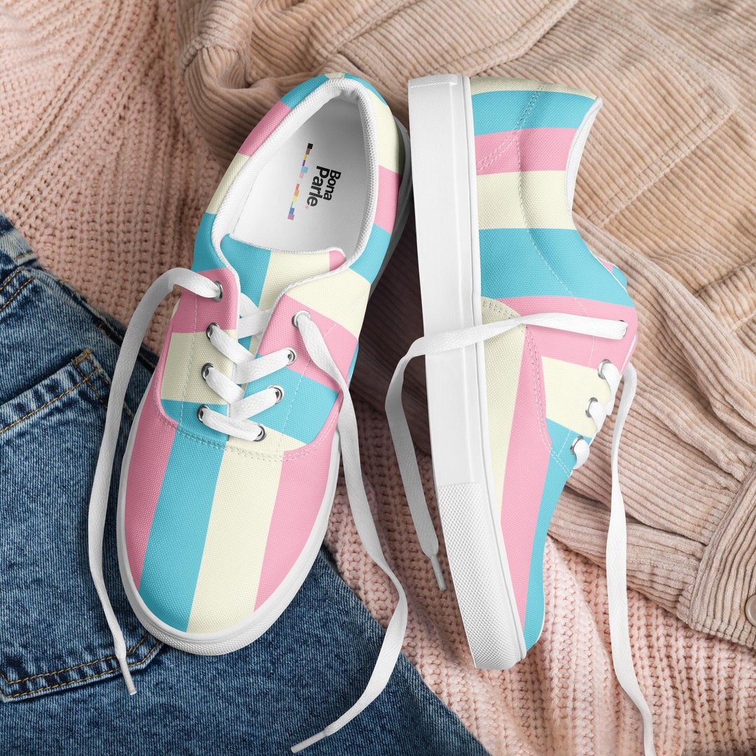 Trans Pride Flag Shoes Gender Neutral Trainers Transgender Pride Month ...