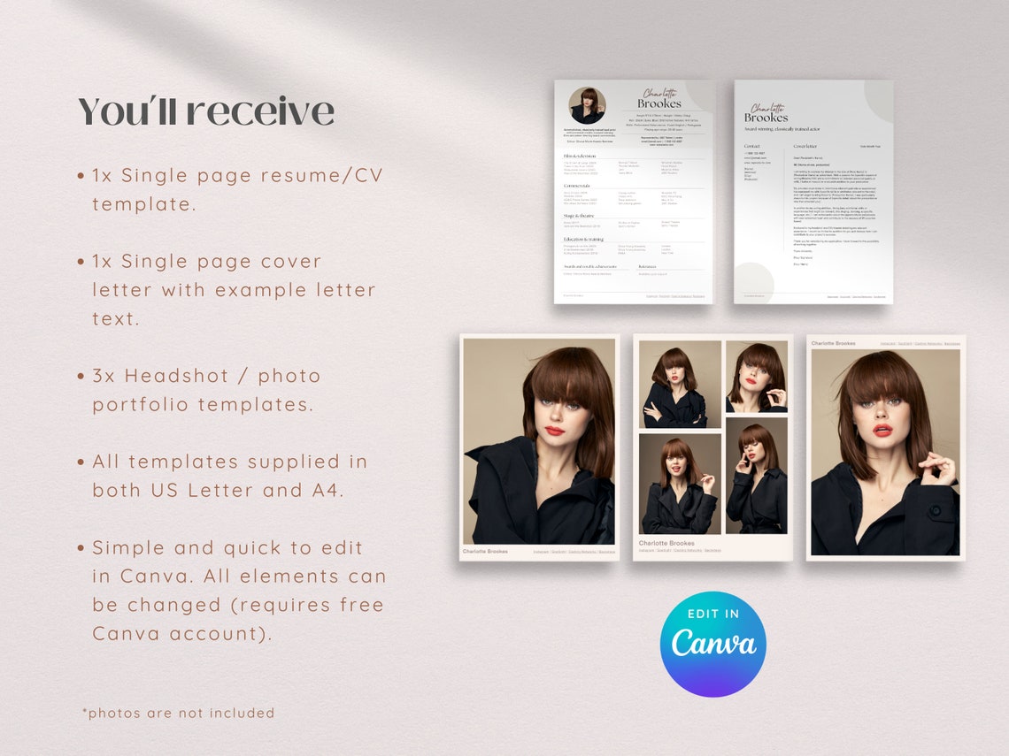 CV Template for Actor Cv Professional CV Acting Resume Template With ...