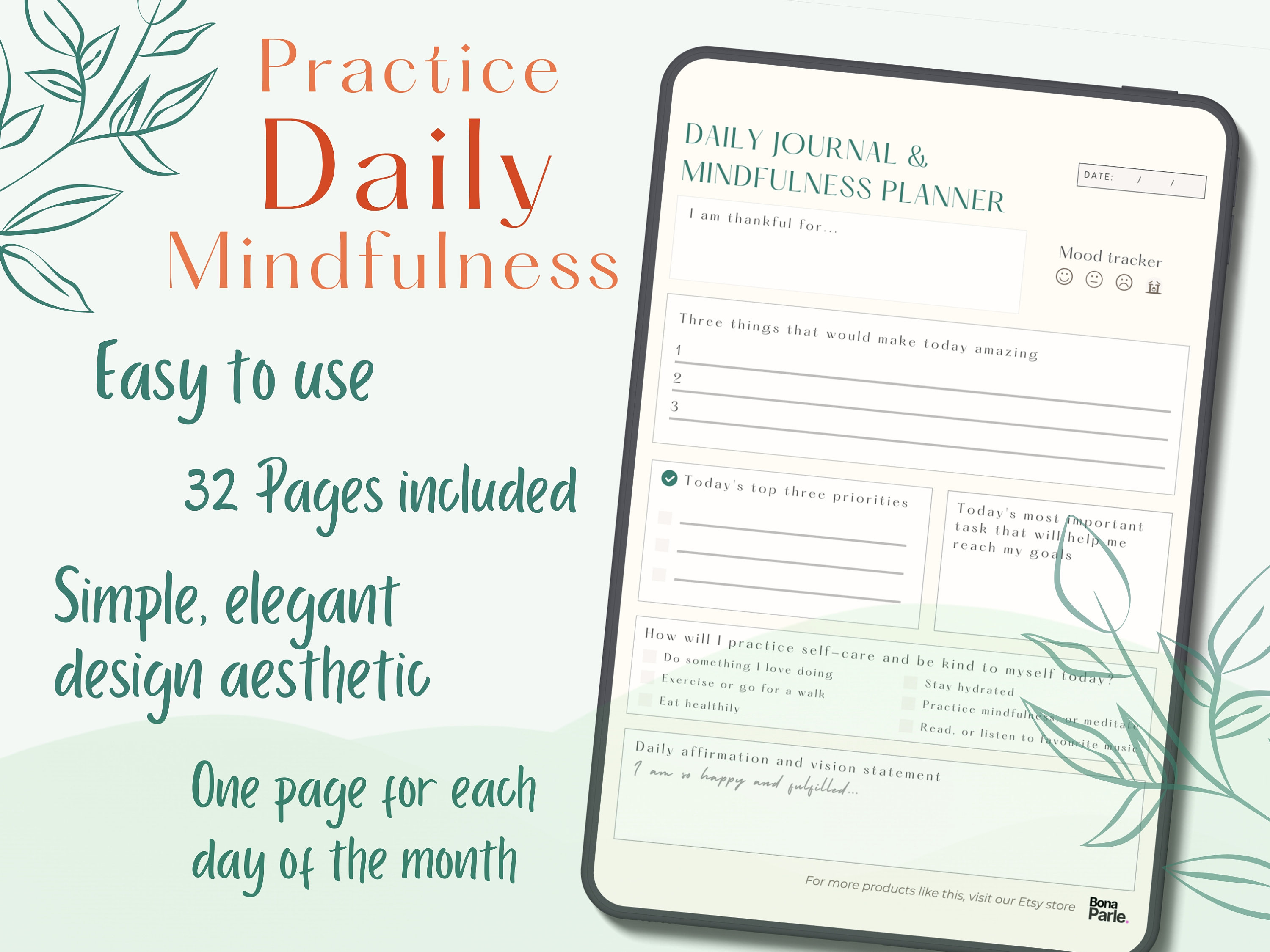 Anxiety Journal Printable Self Care Planner for Anxiety Guided Digital ...