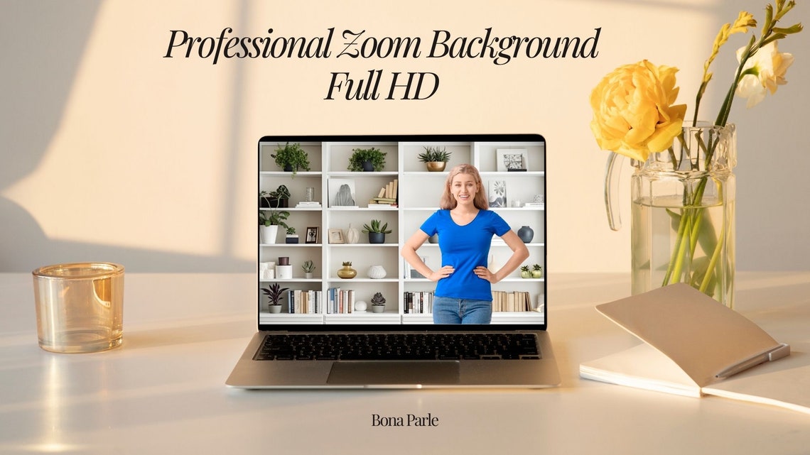 Boho Shelving Zoom Background Zoom Call Backdrop Office Background ...