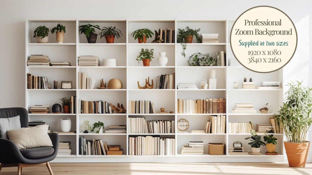 Boho Shelving Zoom Background Zoom Call Backdrop Office Background ...