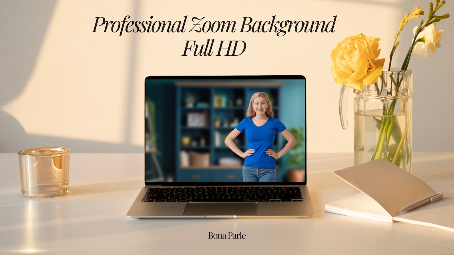 Teal Walnut Zoom Background Blurry Shelves Zoom Virtual Background Zoom ...