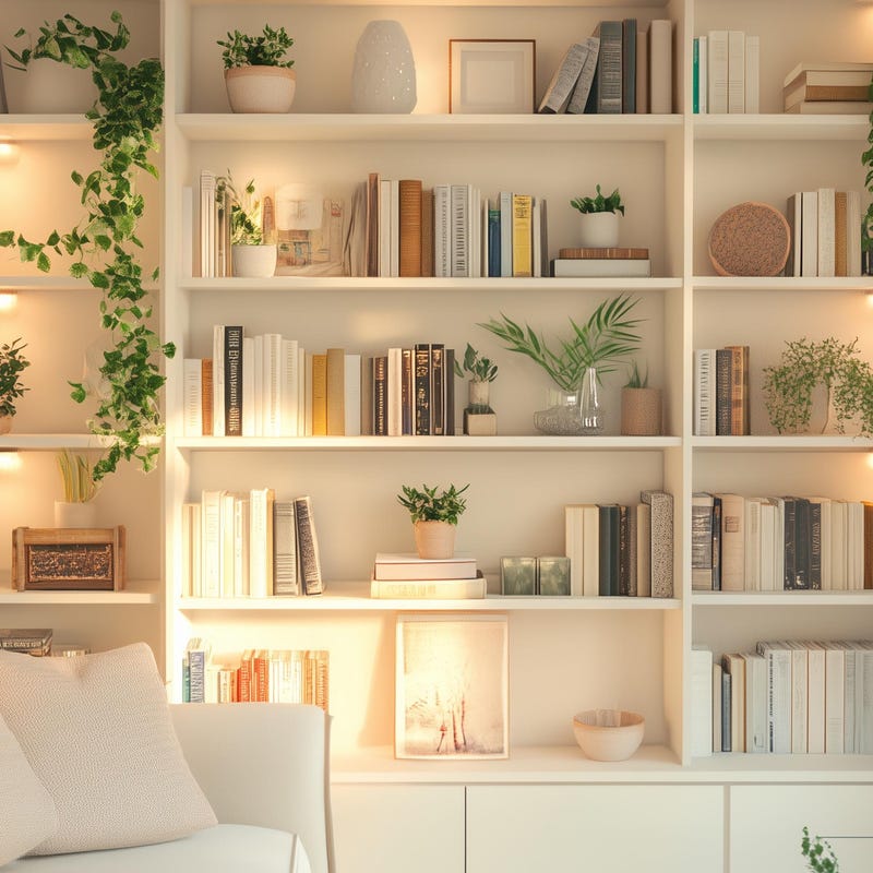 White Bookcase With Plants - Etsy