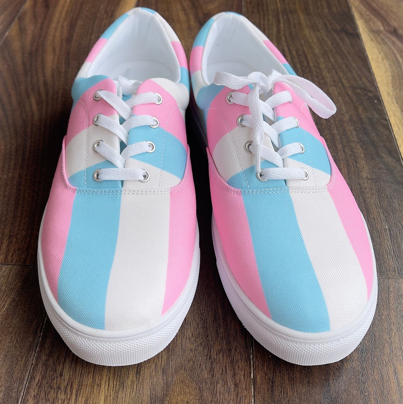 Trans Pride Flag Shoes Gender Neutral Trainers Transgender Pride Month ...