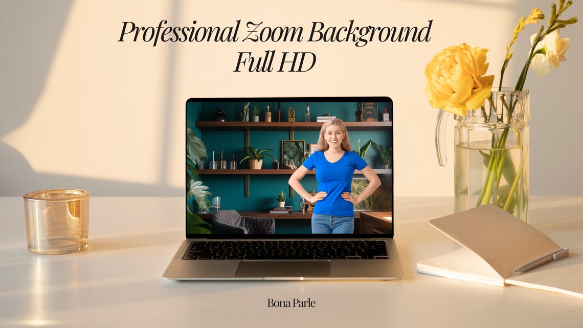 Virtual Background Zoom Backdrop Teal Walnut Virtual Backgrounds for ...