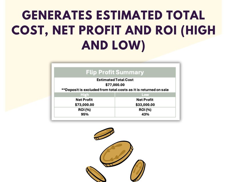 House Flip Profit Calculator | One-page Renovation Spreadsheet - Etsy
