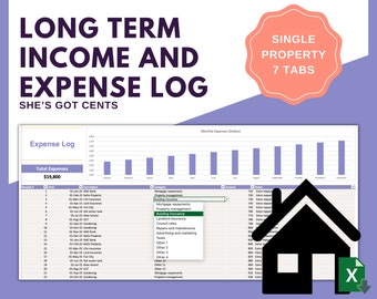 Multiple Property Income and Expense Log Expense Tracker Income Tracker ...