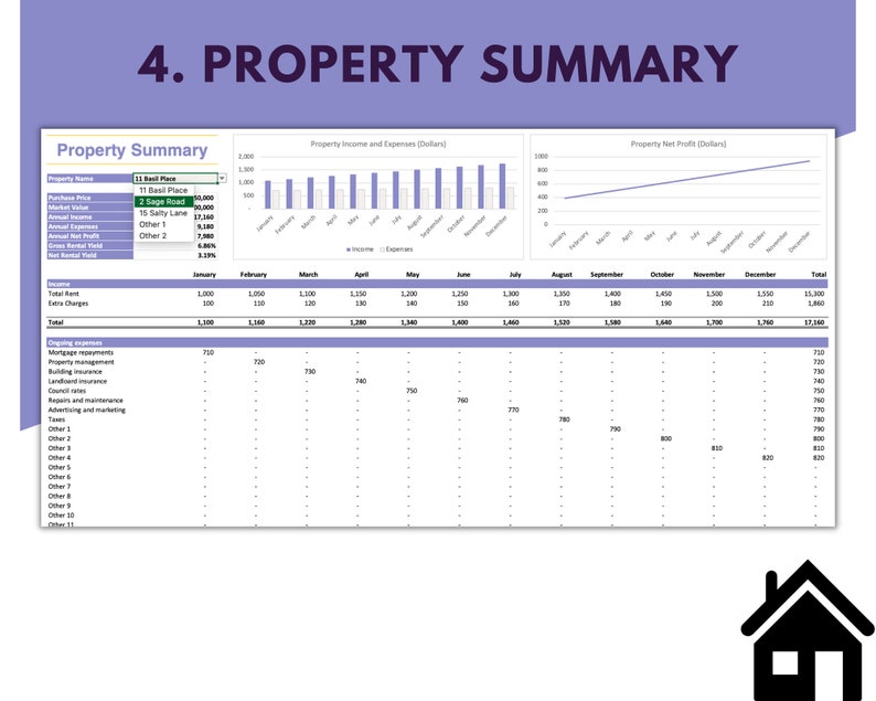 Multiple Property Income and Expense Log | Expense Tracker | Income ...