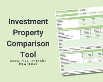 Real Estate Property Comparison Spreadsheet - Etsy