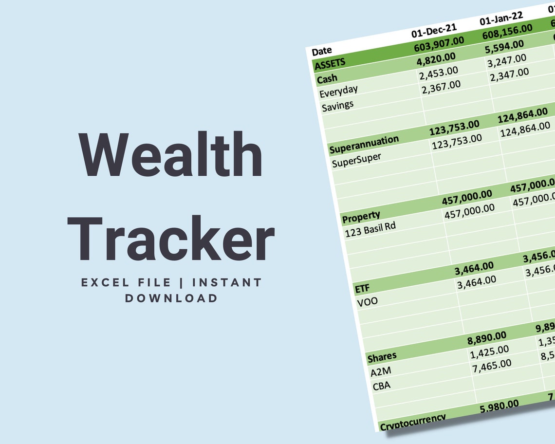 My Wealth Tracker - Etsy