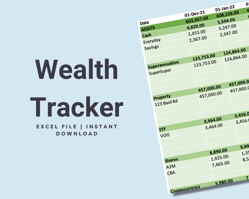 My Wealth Tracker - Etsy