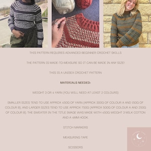 Moss Garden Sweater CROCHET PATTERN Made to Measure Unisex Raglan ...