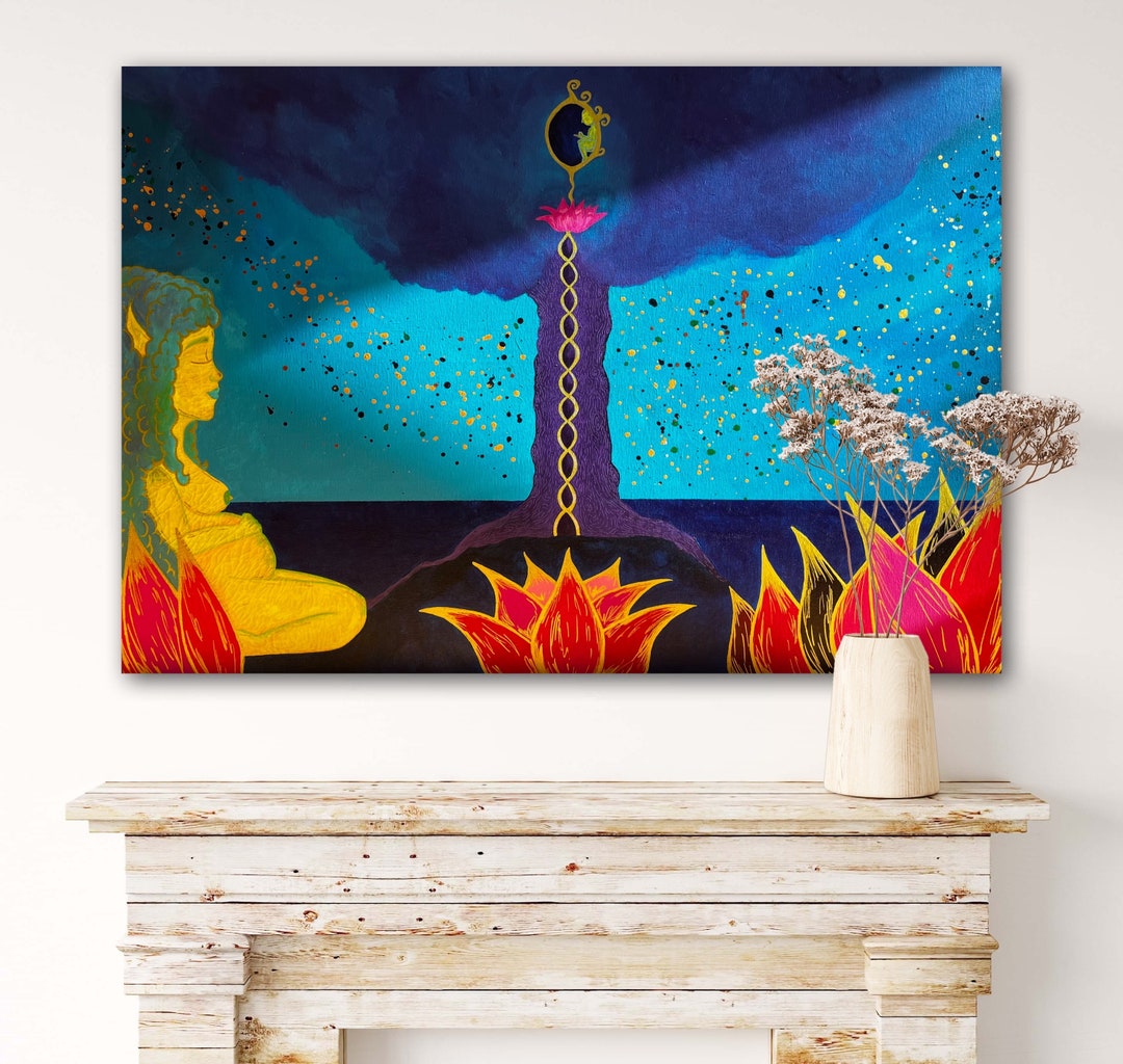 Lotus Spiritual Art, Expressionism, Elf, Contemporary Art, Wall Art ...