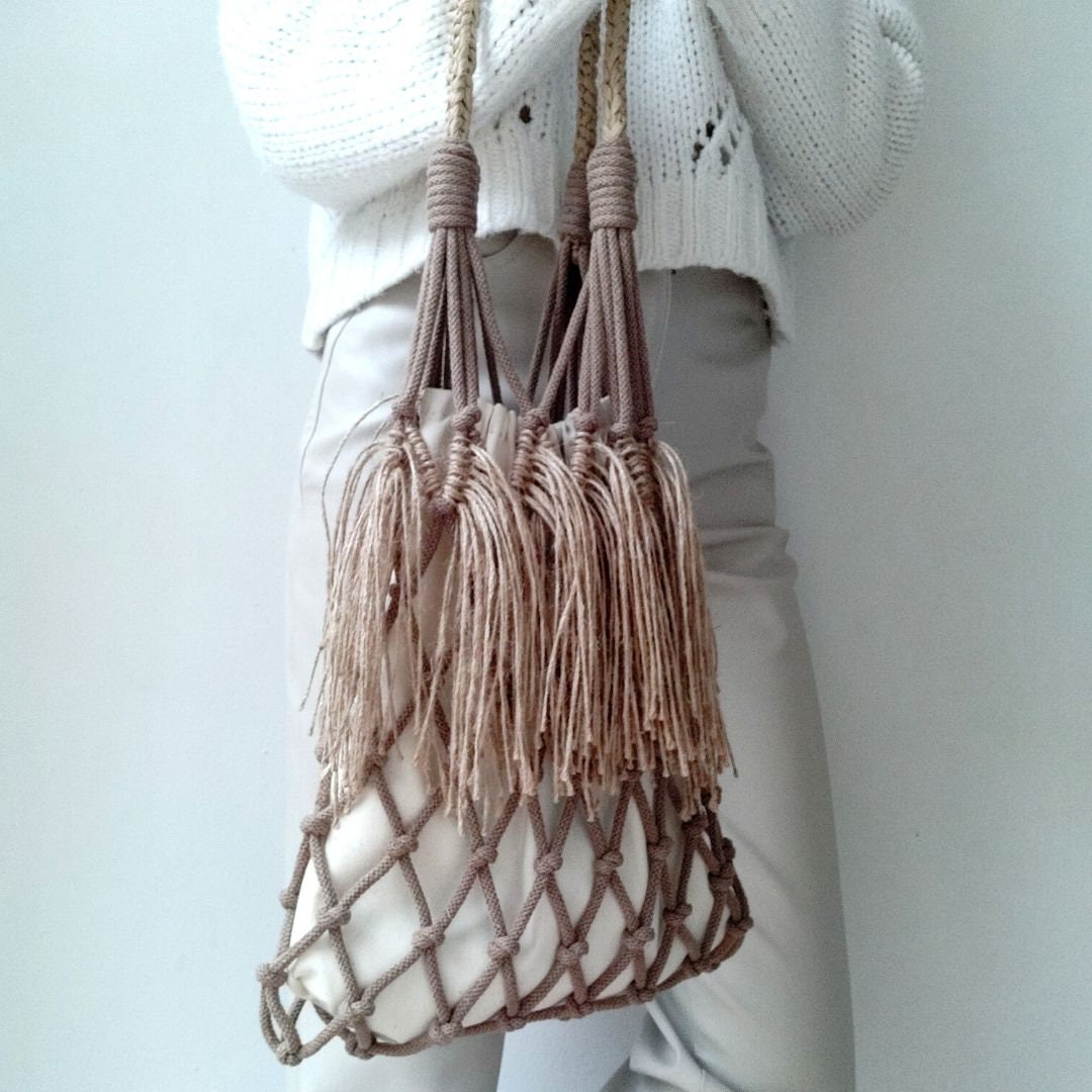 Macrame PATTERN Shopper With Lining | PDF Pattern Macrame Summer Bag ...