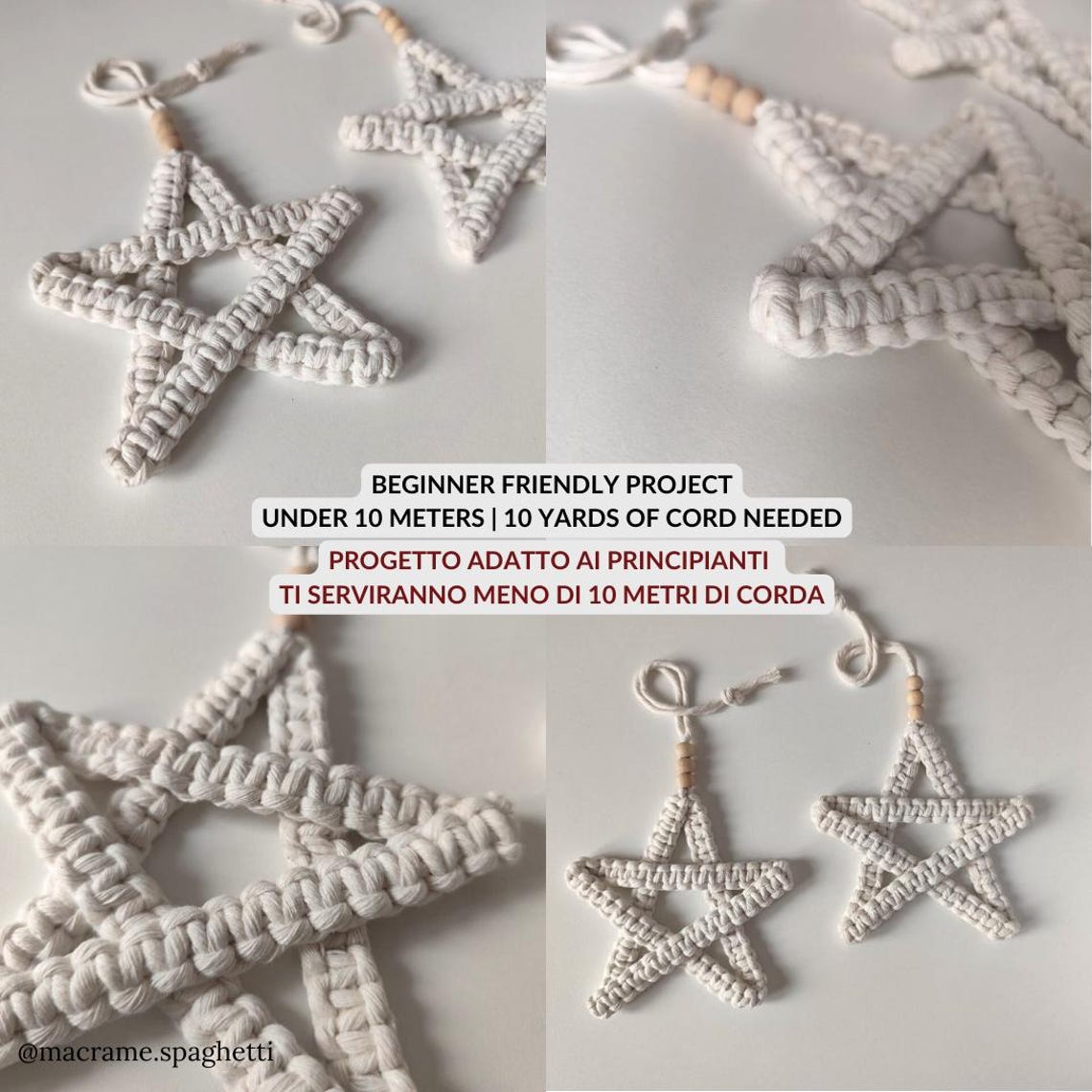 Macrame Christmas Star Ornament PATTERN | PDF Pattern Christmas ...
