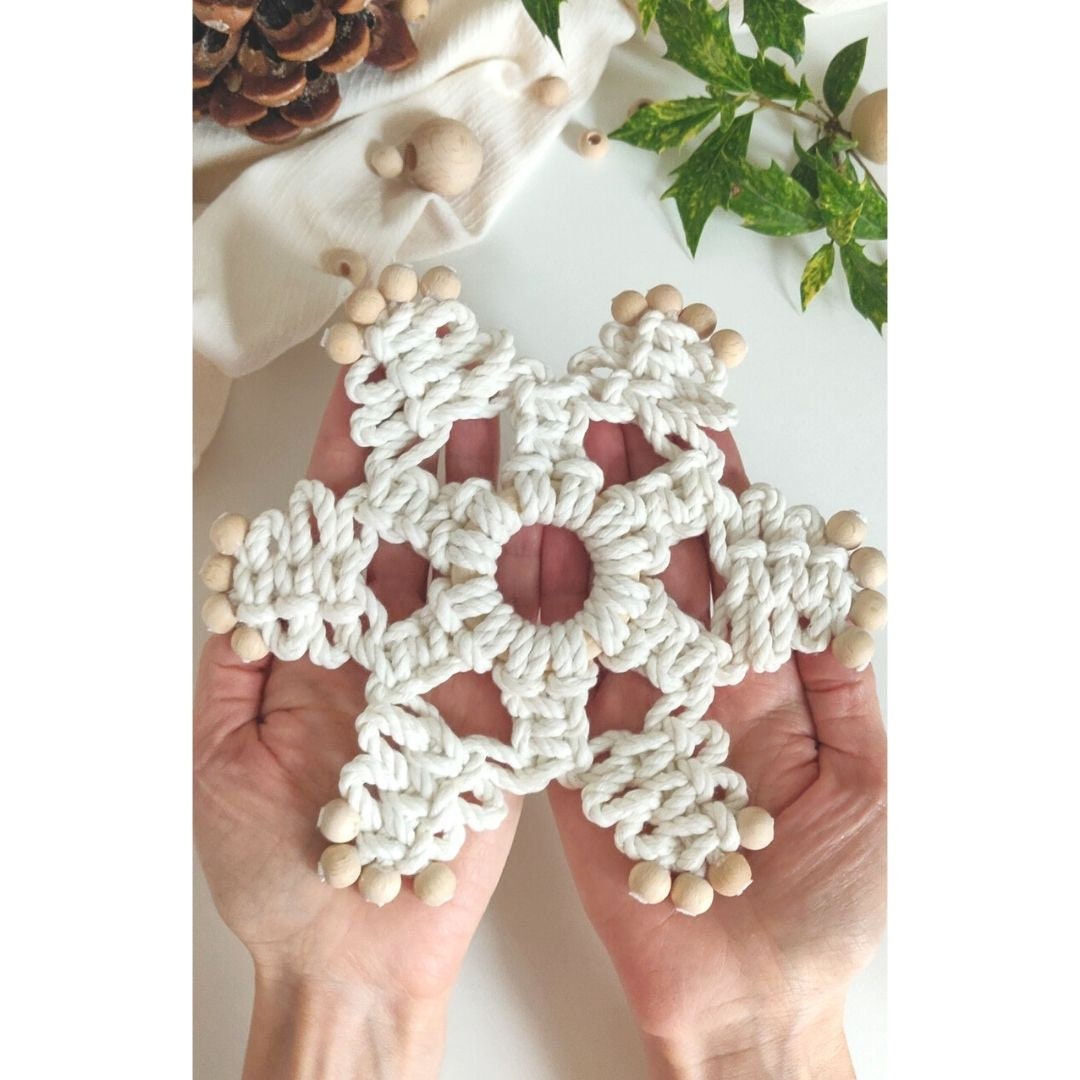 Macrame PATTERN - Written PDF and Knot Guide - DIY Macrame Snowflake ...