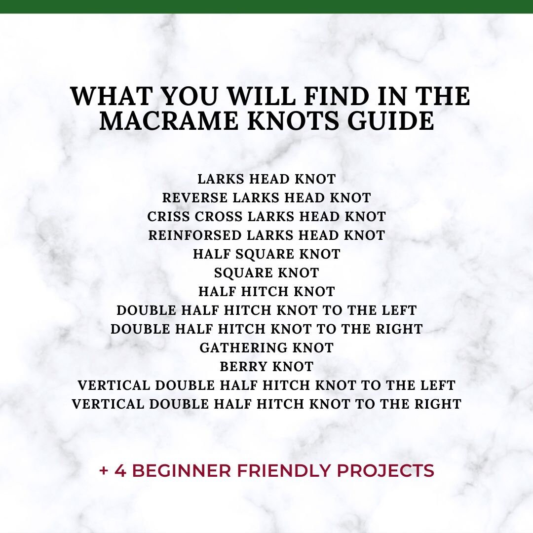 Macrame Knot Guide With Bonus PDF Patterns Macrame Tutorial - Etsy