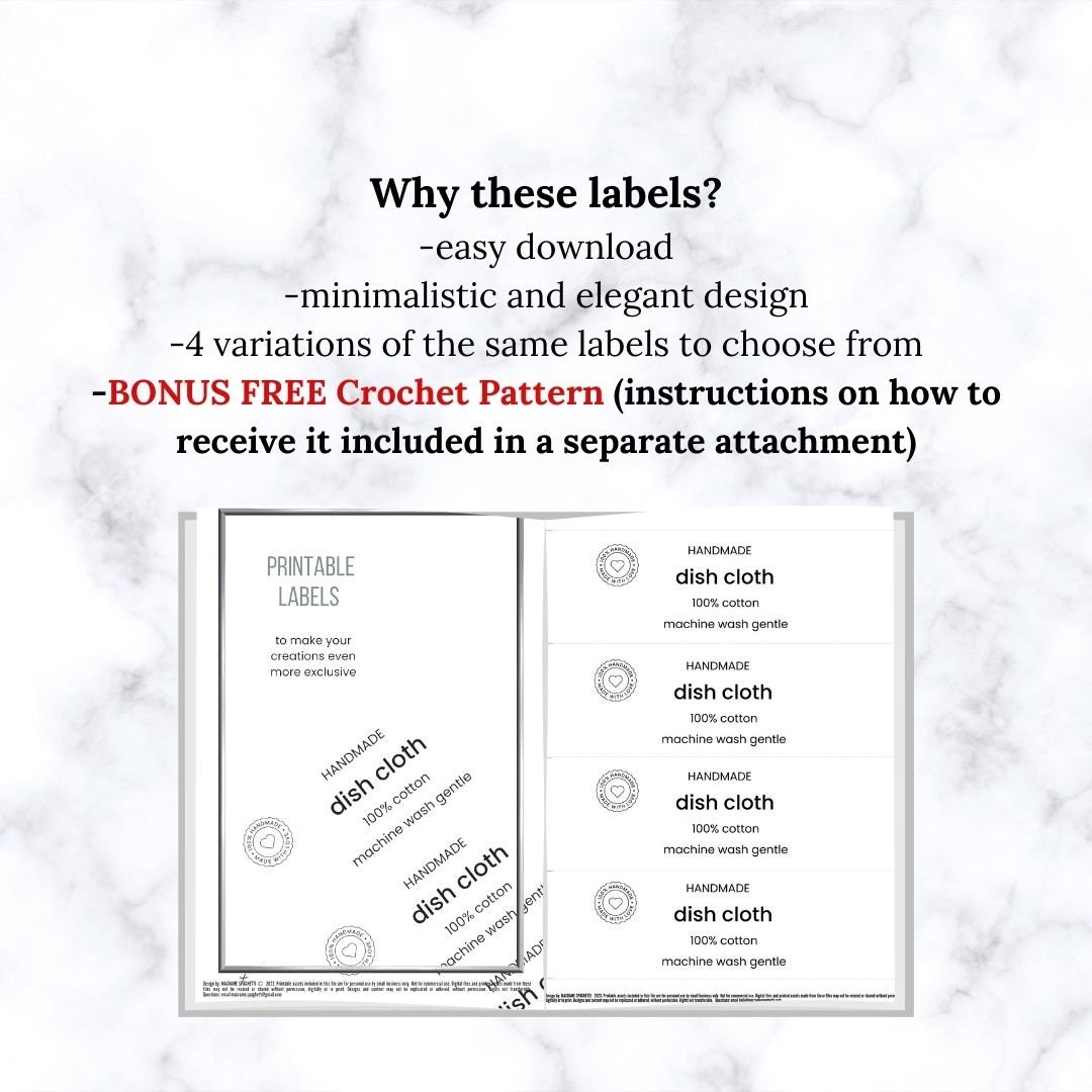 Handmade Dish Set - Coaster - Placemat - Wrap Labels - PDF Digital ...