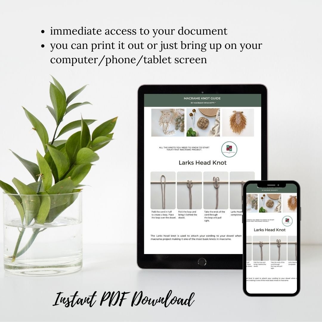 Macrame Knot Guide PDF Pattern Macrame Tutorial Knot - Etsy Australia