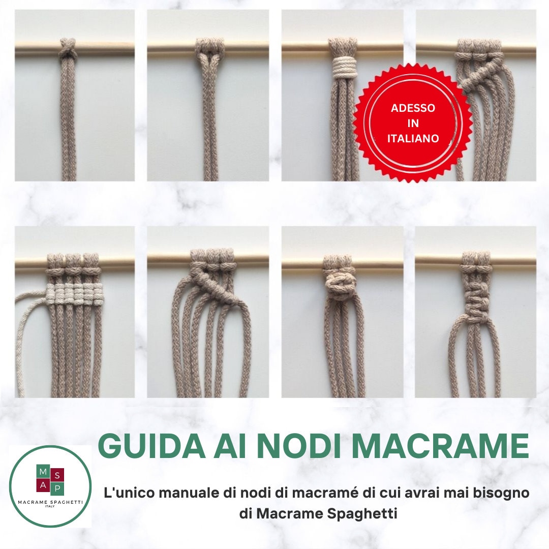 ITALIANO: Guida Ai Nodi Di Macramé | Modello Macrame | Macrame ...