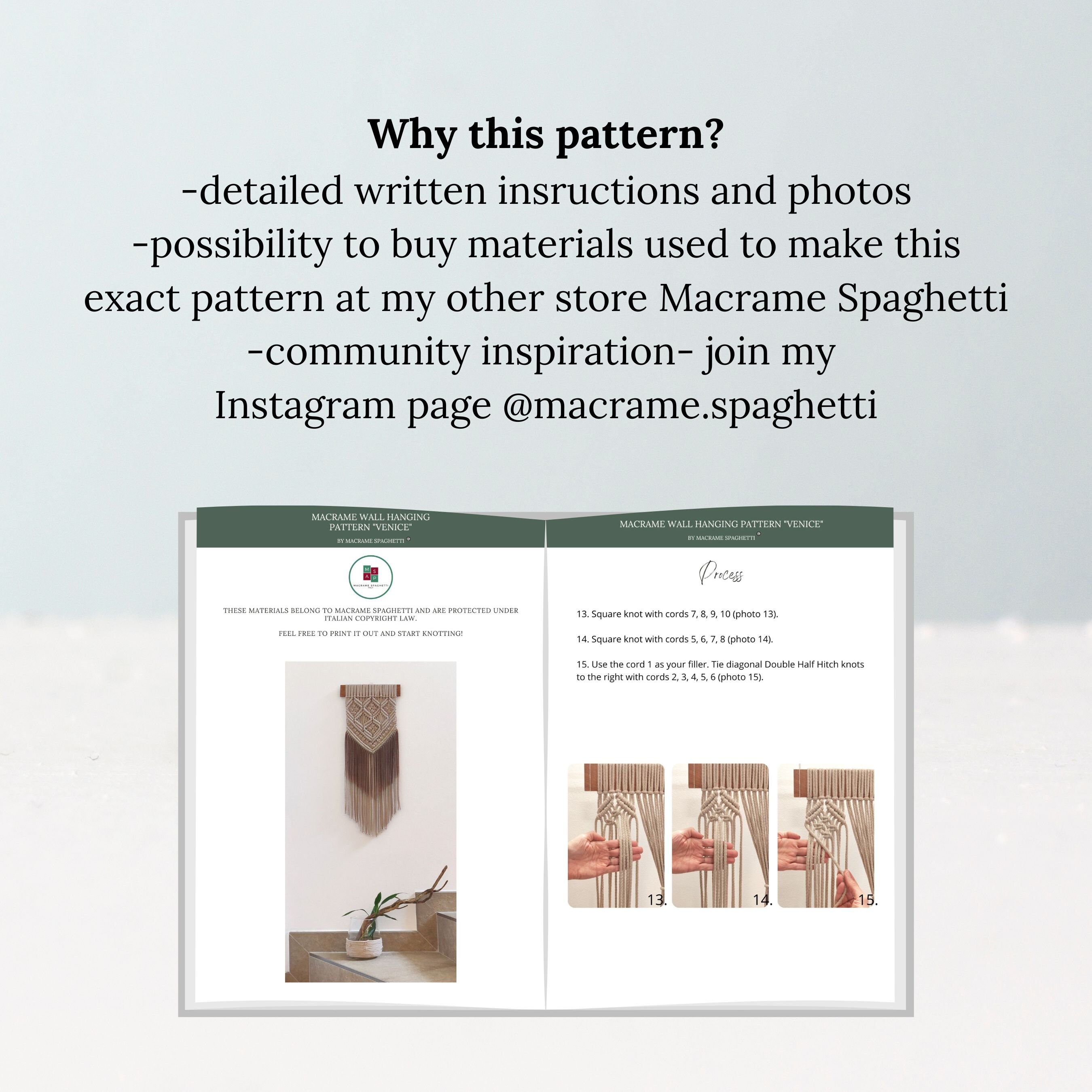 Macrame PATTERN Written PDF and Knot Guide Diy Macrame - Etsy