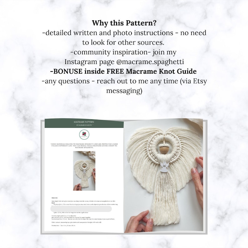 Macrame PATTERN Mini Angel | PDF Pattern Macrame Doll | DIY Holiday ...