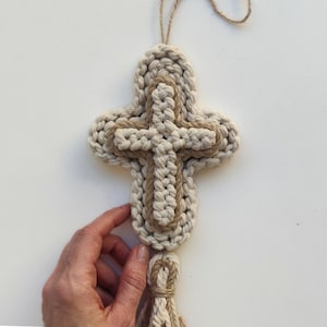 ENG | ITA Macrame Cross Pattern With Knot Guide | PDF Pattern | Macrame ...