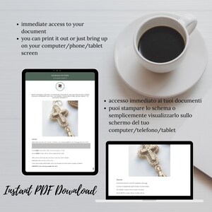 ENG | ITA Macrame Cross Pattern With Knot Guide | PDF Pattern | Macrame ...