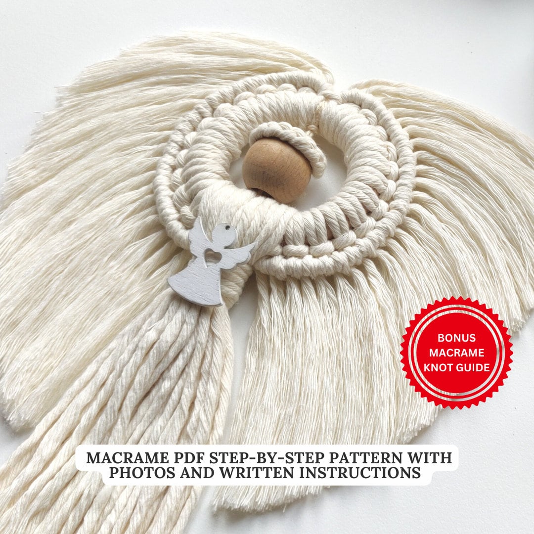 Macrame PATTERN Mini Angel | PDF Pattern Macrame Doll | Beginner ...