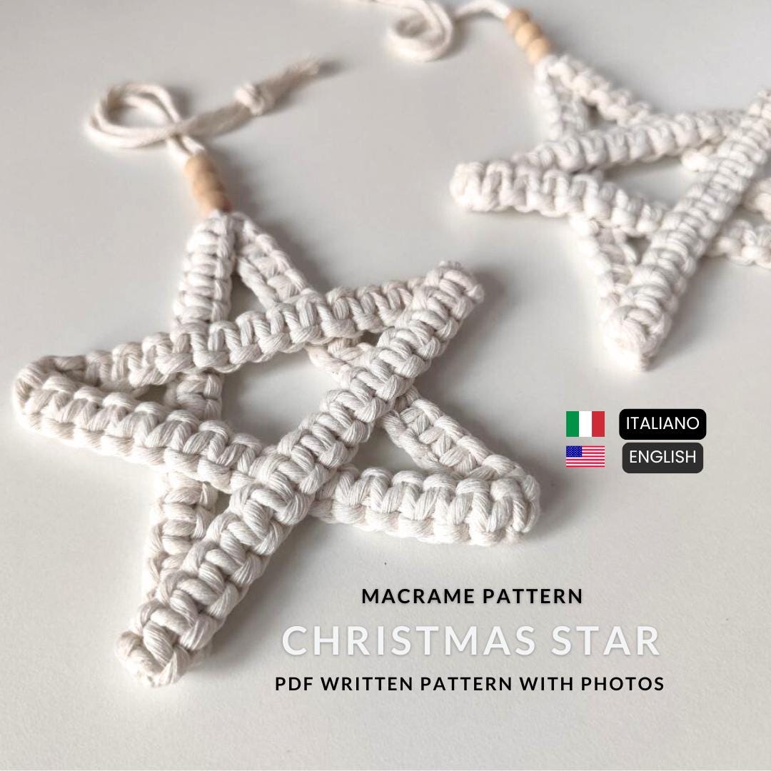 Macrame Christmas Star Ornament PATTERN | PDF Pattern Christmas Ornament | DIY Holiday ...