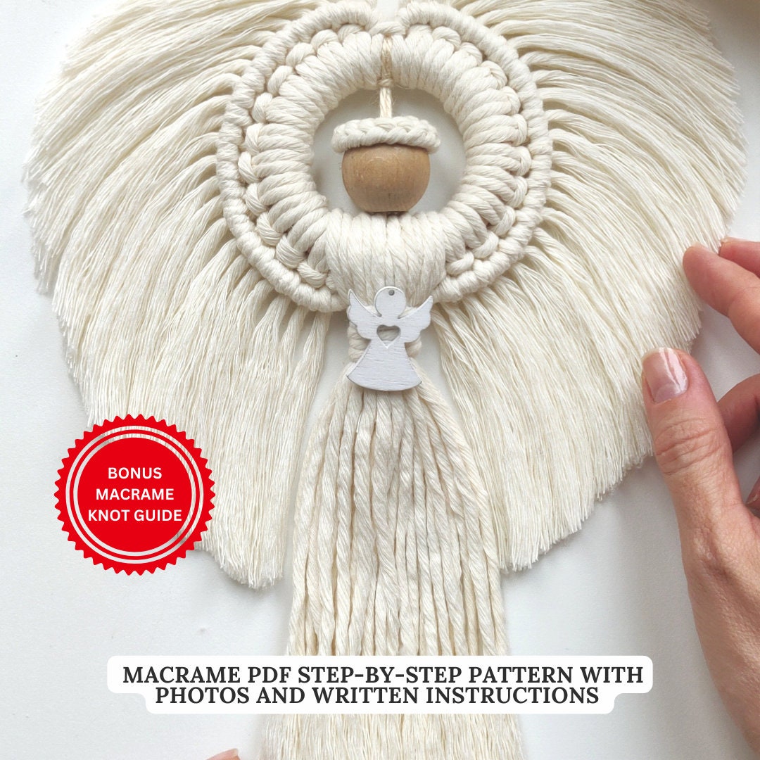 Macrame PATTERN Mini Angel | PDF Pattern Macrame Doll | DIY Holiday Decoration Tutorial Beginner ...