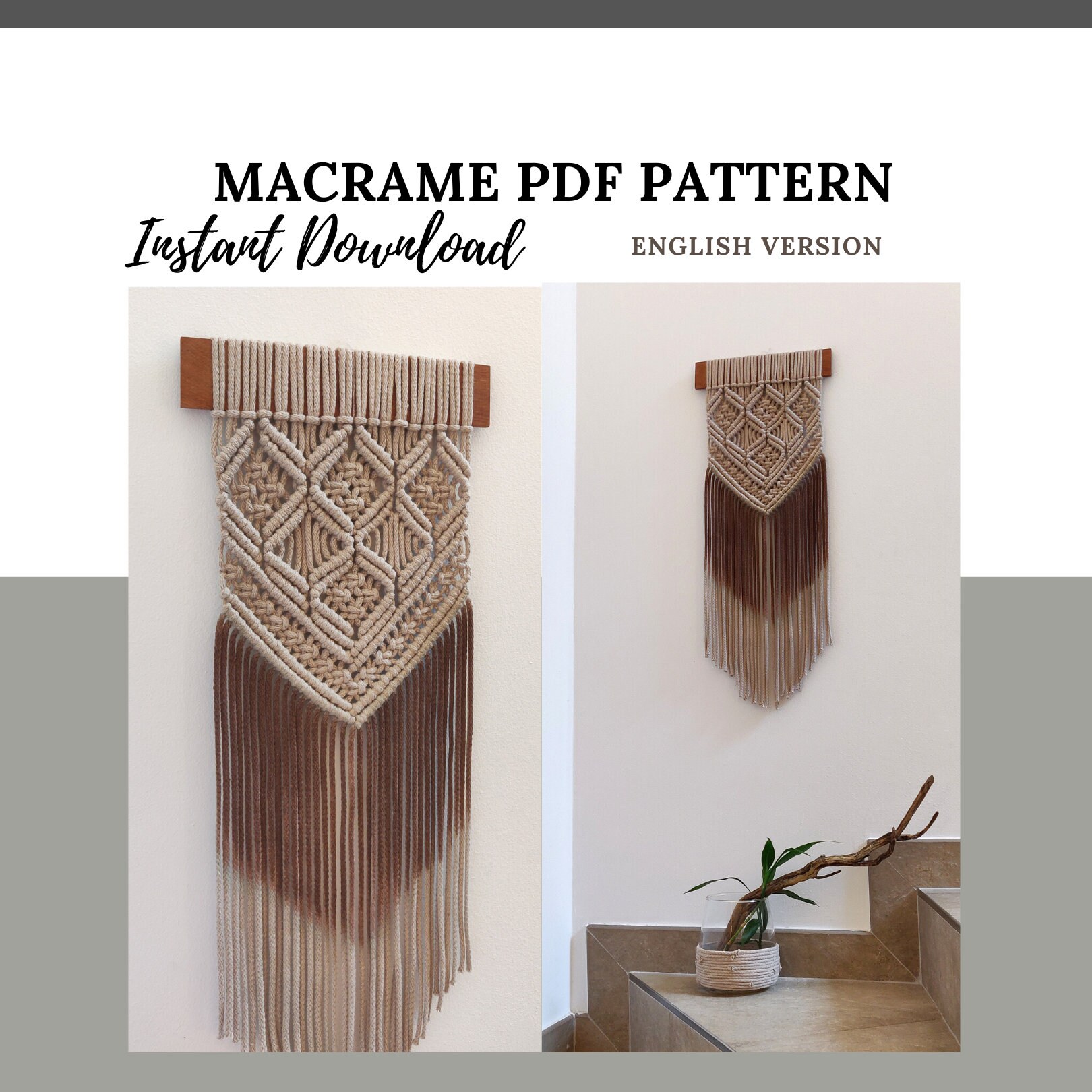 Macrame PATTERN Written PDF and Knot Guide Diy Macrame - Etsy