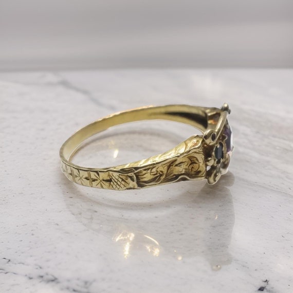 Antique Royal Victorian Era Ring, 18K Gold, Emerald a… - Gem