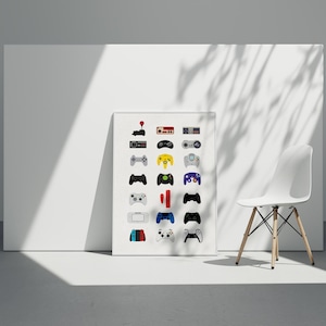 Retro Game Controller Evolution Art Print: Gamer Room Decor, Gift for ...