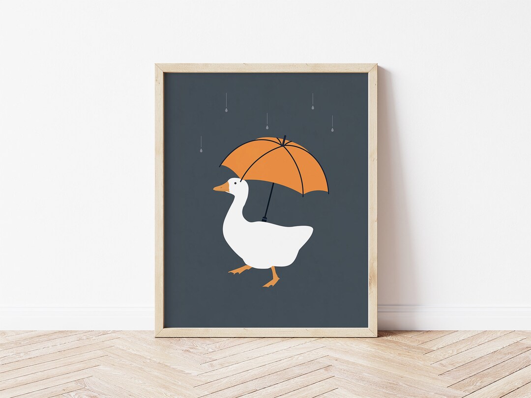 Cute Goose Print, Digital Printable Poster, Neutral Nursery Wall Decor ...