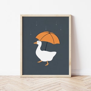 Cute Goose Print, Digital Printable Poster, Neutral Nursery Wall Decor ...