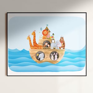 Noah's Ark Nursery Printable Wall Art, Christian Nursery , Bible ...