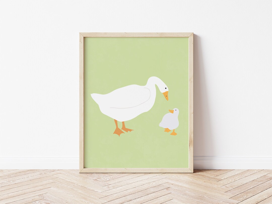 Cute Goose Print, Digital Printable Poster, Neutral Nursery Wall Decor ...