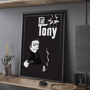 Fat Tony, Godfather Parody Poster, Digital, Simpsons Cartoon Show Print ...