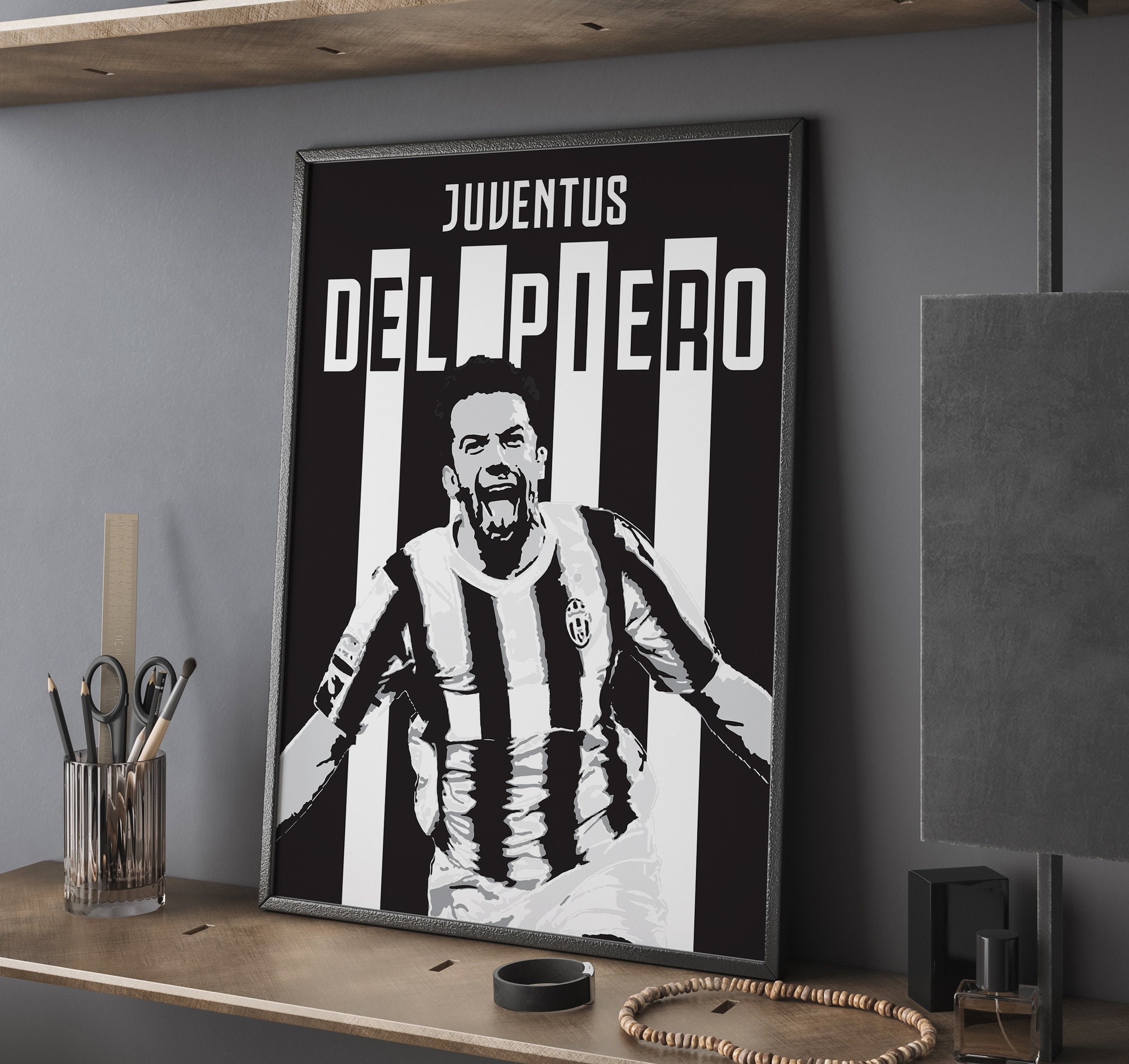 Del Piero Minimalist Poster DIGITAL Black and White Soccer - Etsy