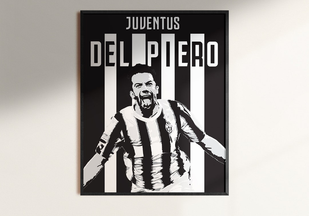 Del Piero Minimalist Poster, DIGITAL, Black and White Soccer Team ...