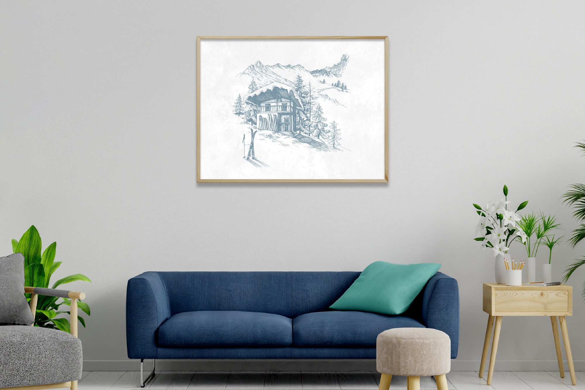 Ski Lodge Printable Artwork Ski Chalet Winter Art Après Ski - Etsy
