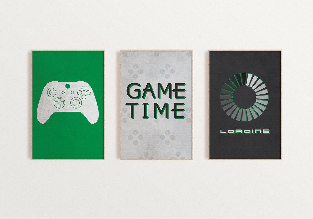 Gaming Wall Art Prints, Digital Print, Xbox Wall Decor, Set of 3 ...