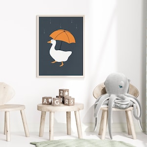 Cute Goose Print, Digital Printable Poster, Neutral Nursery Wall Decor ...