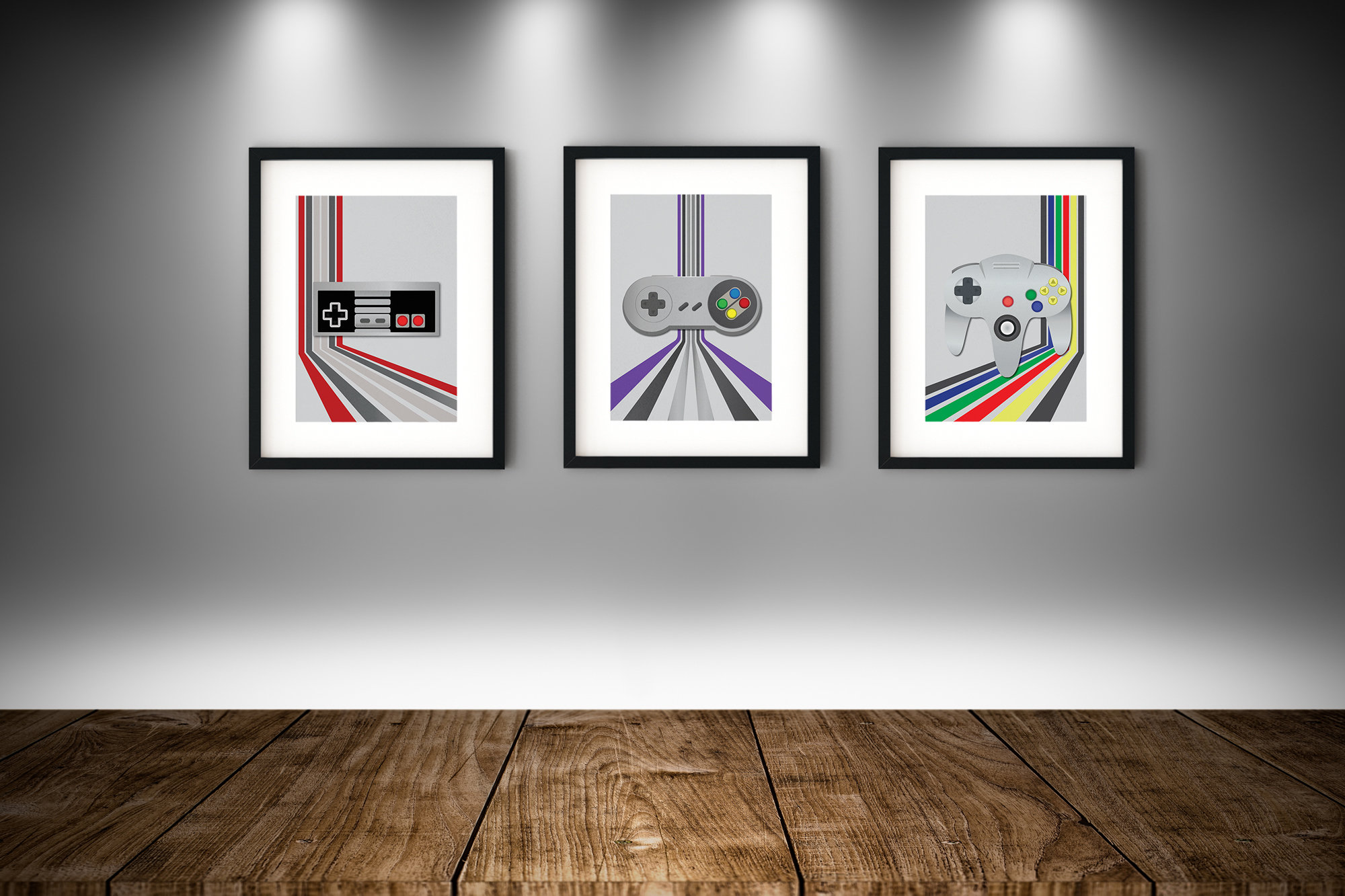 Retro Video Game Controller Wall Decor, Digital Prints, Game Room ...